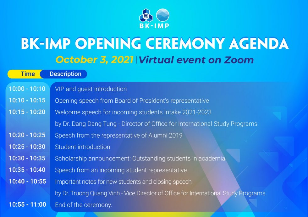 BK-IMP Opening Ceremony Intake 2021 - 2023 - BK-IMP: International ...